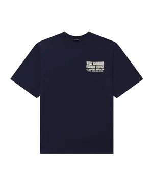 WILLY CHAVARRIA Fashion Service Logo T-shirt - Navy Blue