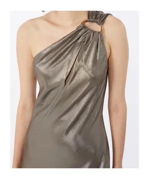 Max Mara Laminated One-shoulder Long Dress