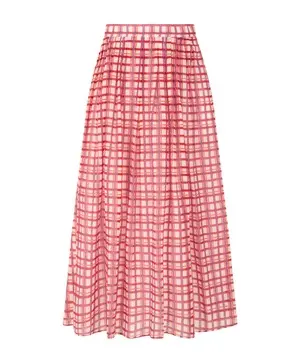Max Mara Checked High Waist Skirt