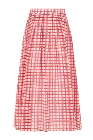Max Mara Checked High Waist Skirt