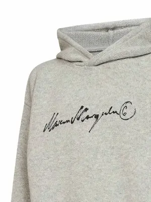 MAISON MARGIELA Embroidered Logo Knitted Hoodie