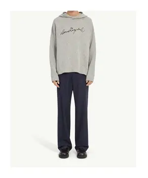 MAISON MARGIELA Embroidered Logo Knitted Hoodie