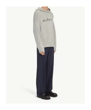 MAISON MARGIELA Embroidered Logo Knitted Hoodie