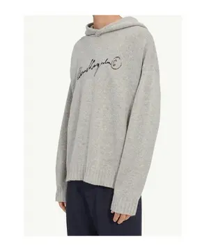 MAISON MARGIELA Embroidered Logo Knitted Hoodie