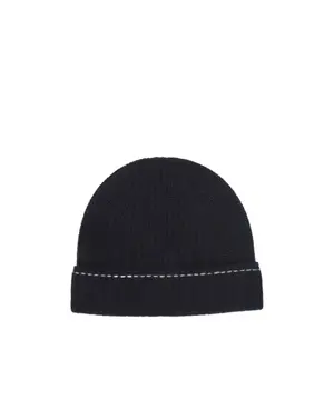 Kiton Ribbed Cuff Beanie Hat - Blue
