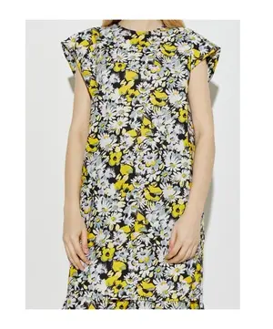 Marni Floral Motif Butterfly Shoulder Dress