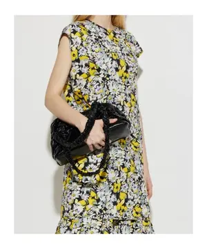 Marni Floral Motif Butterfly Shoulder Dress