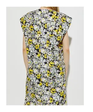 Marni Floral Motif Butterfly Shoulder Dress