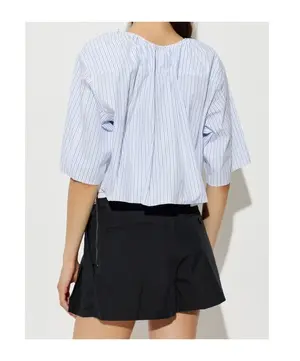 Alexander Wang Striped Cropped Top With Tie Detail