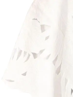 Zimmermann Mahon Embroidered Crop Shirt - White