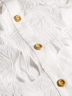Zimmermann Mahon Embroidered Crop Shirt - White