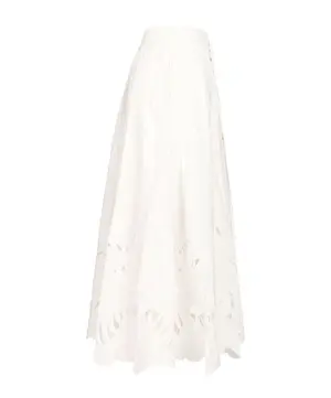 Zimmermann Mahon Cut-out Detailed Midi Skirt - White