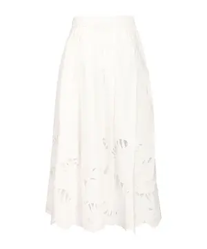 Zimmermann Mahon Cut-out Detailed Midi Skirt - White