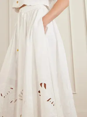 Zimmermann Mahon Cut-out Detailed Midi Skirt