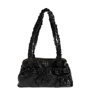 Marni Logo Printed Shoulder Bag - Black