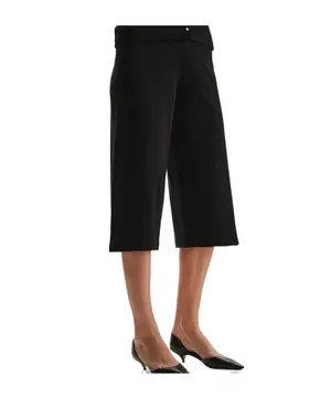 THE ROW Ribbed Jersey Mid-calf Wide Leg Pull-on Pants