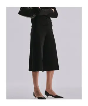 THE ROW Ribbed Jersey Mid-calf Wide Leg Pull-on Pants