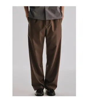 THE ROW Ari Pant In Wool Suiting - Driftwood