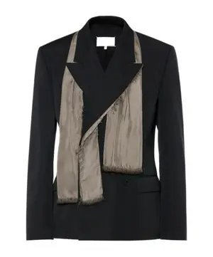MAISON MARGIELA Scarf-panel Blazer - Dark Gray