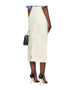 WILLY CHAVARRIA High-waisted Midi Skirt With Back Slit