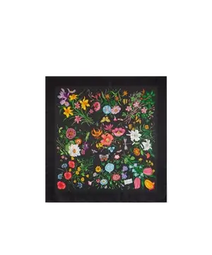 Gucci Printed Gg Twill Scarf - Black