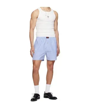 WILLY CHAVARRIA Striped Elastic Waistband Shorts