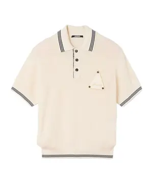Jacquemus Triangular Detail Knit Polo Shirt - No