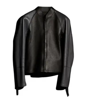 Gucci Grainy Leather Zip Jacket