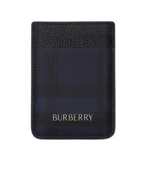 Burberry City Check Magnetic Card Case - Navy Blue