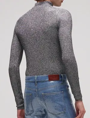 Gucci Mock Neck Knit Sweater - Silver