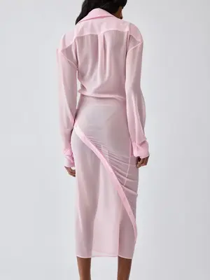 Jacquemus Pareo" Collared Long-sleeve Shirt Dress