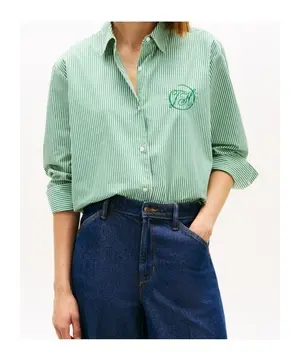 Tommy Hilfiger Striped Logo Embroidered Shirt