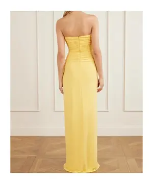 Simkhai Emma Strapless Embellished Jersey Gown - Yellow