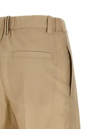 Brunello Cucinelli Pleated Wide Leg Trousers - Light Brown