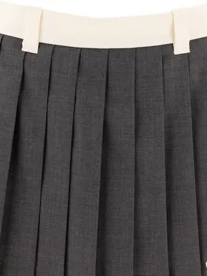 Miu Miu Pleated Mini Skirt With Logo Detail