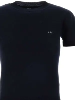 A.p.c. Gia Short-sleeve Knitted Top - Black