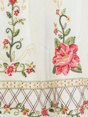 Farm Rio Embroidered Scalloped-hem Top