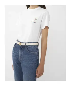 Chloé Logo Embroidered Crewneck T-shirt