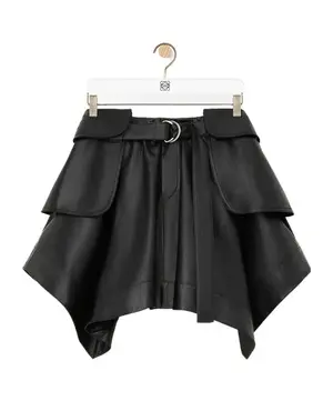 Loewe Belted Cargo Leather Mini Skirt