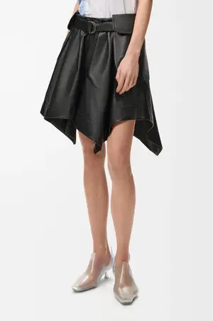 Loewe Belted Cargo Leather Mini Skirt