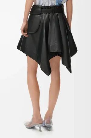 Loewe Belted Cargo Leather Mini Skirt