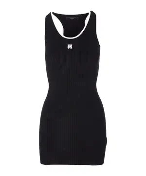 Amiri Sleeveless Round Neck Ribbed Dress