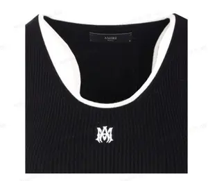 Amiri Sleeveless Round Neck Ribbed Dress