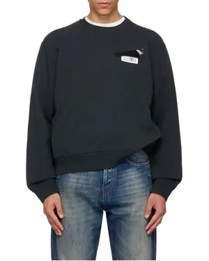 MAISON MARGIELA Logo Patch Crewneck Sweatshirt