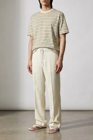 Auralee Striped Crewneck T-shirt