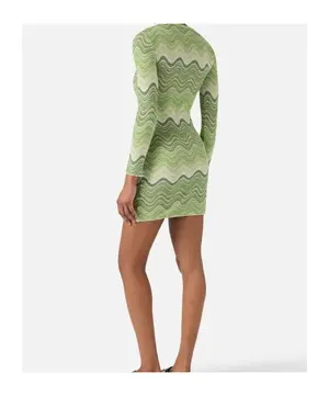 MC2 SAINT BARTH Zigzag-knit Long-sleeve Dress