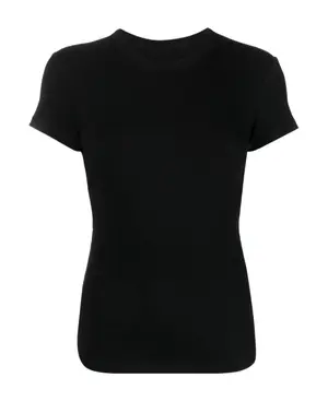 Isabel Marant Étoile Slim Fit Ribbed Top With Embroidered Logo - Black