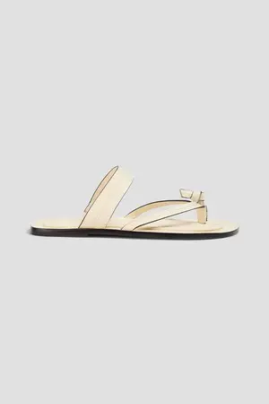 Farm Rio Leather Thong Sandals With Knot Detail