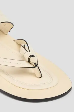 Farm Rio Leather Thong Sandals With Knot Detail