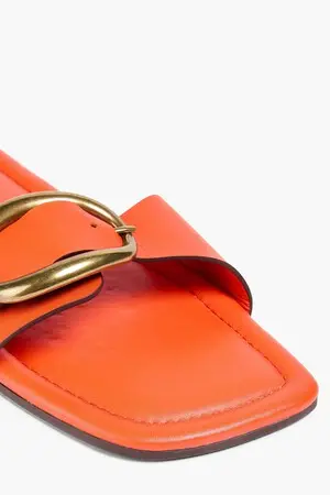 Farm Rio Buckled Leather Slides